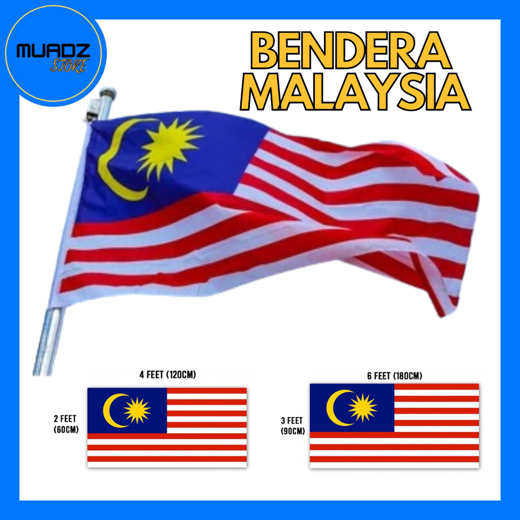 Malaysia Flag Waterproof Polyster Bendera Malaysia Bendera Gantung 2x4 ...