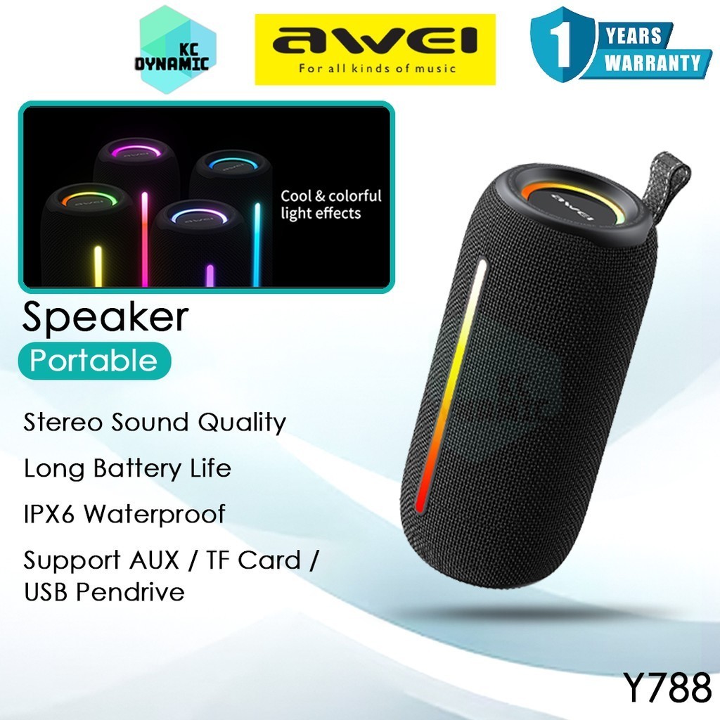 Awei Y788 Wireless Speaker TWS Stereo Sound Portable Bluetooth Speaker ...