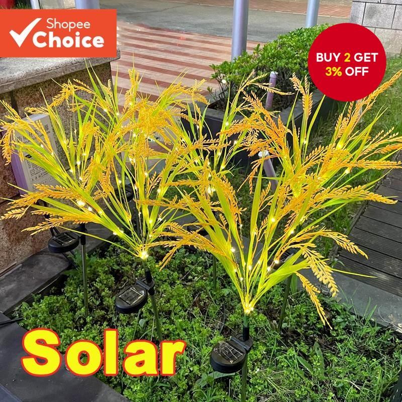 Solar LED Waterproof Lamp Wheat Ear Lamp Simulates Rice Solar Outdoor ...