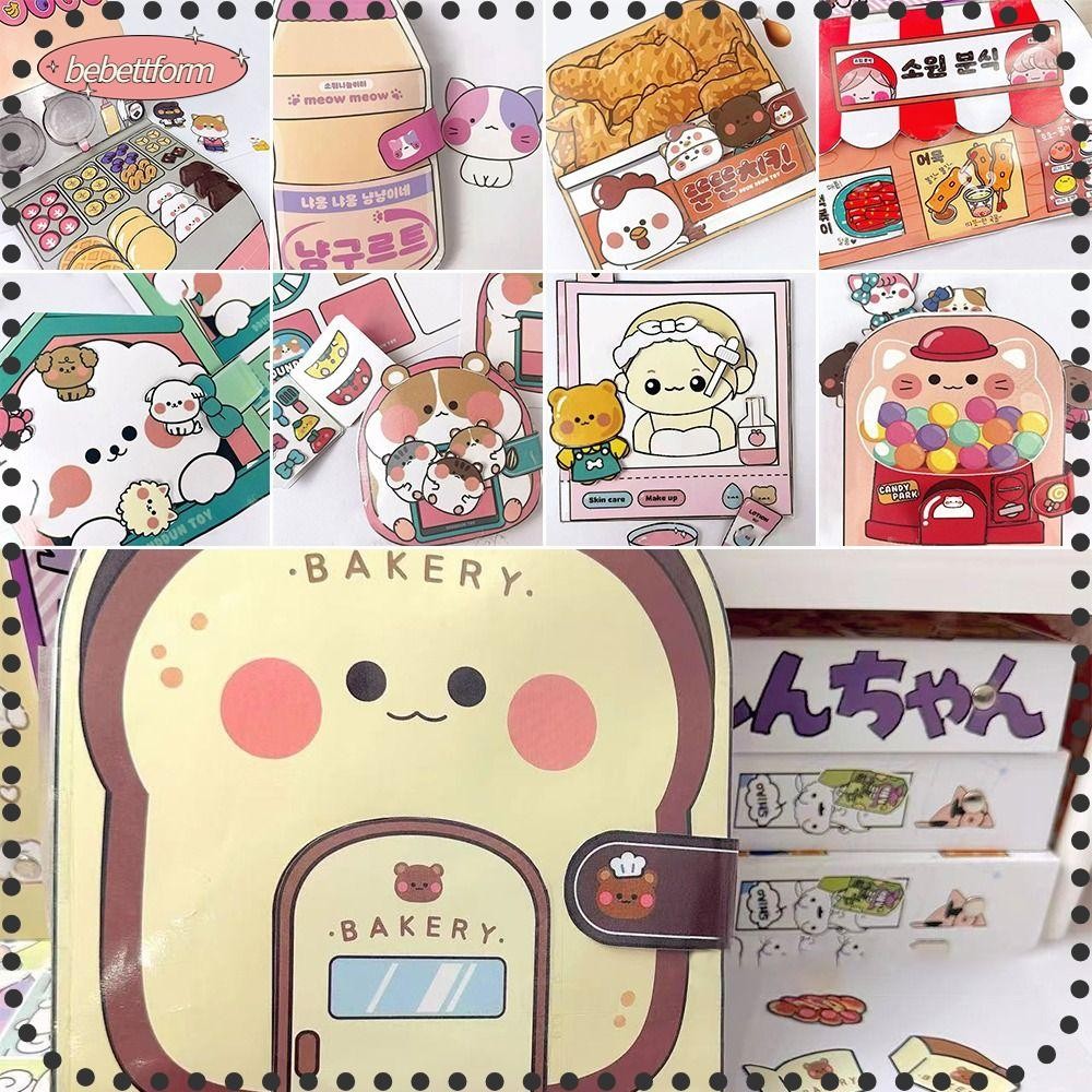 LIKE Waffle Quiet Book, Paper Colorful Cartoon Busy Book, Cute Handmade ...
