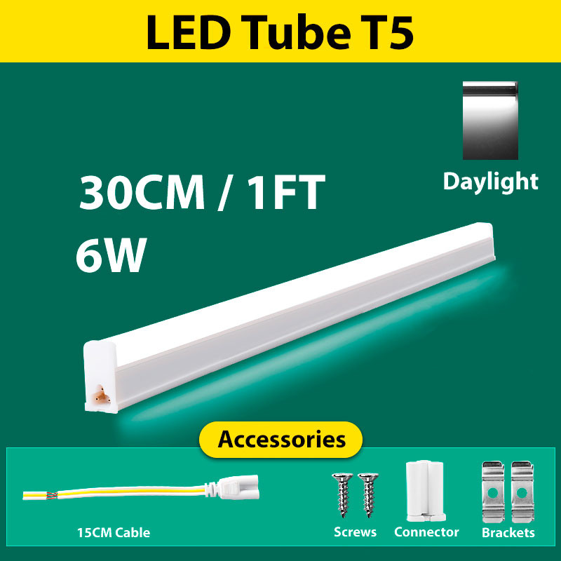 T5 LED Tube Ceiling Light Single Tone 1FT 2FT 3FT 4FT Lampu Siling Tiub ...