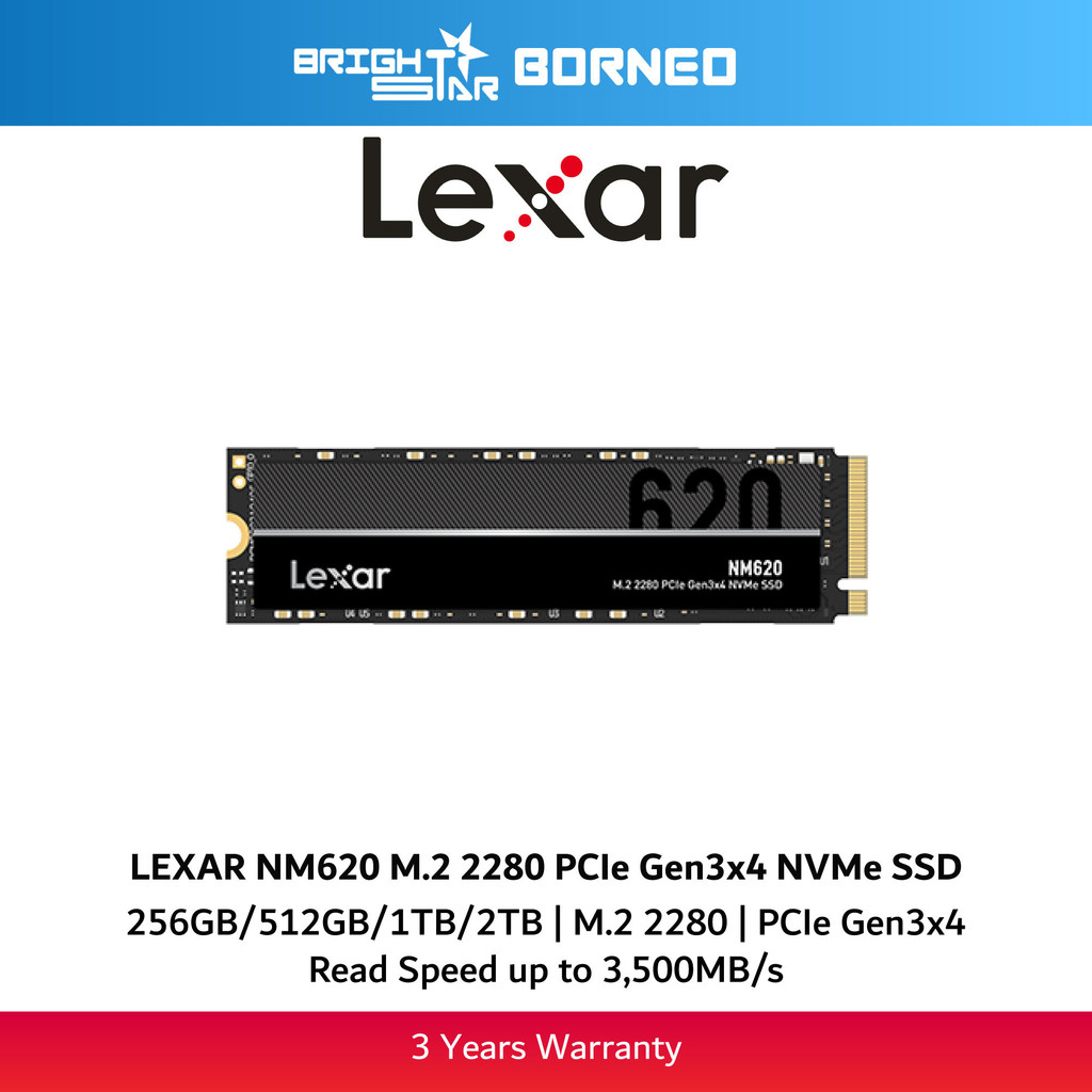 LEXAR NM620 M.2 2280 PCIe Gen3x4 NVMe SSD - 256GB/512GB/1TB/2TB ...