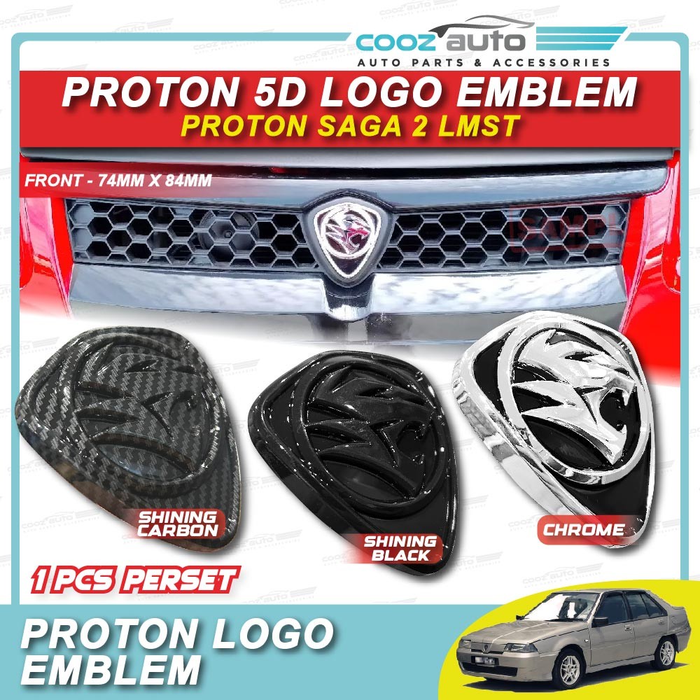 Proton Saga 2 LMST Proton 3D 5D Logo Emblem Badge Carbon Black Chrome ...