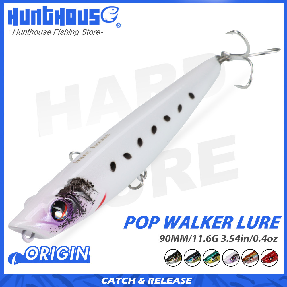 Hunthouse Pop Walker Pencil Fishing Lure Floating Hard Bait Topwater ...