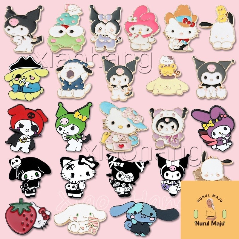 XHjewelryAdd Cartoon Cute Funny Sanrio Enamel Pins Kawaii Kuromi Mymelody HelloKitty | Shopee ...