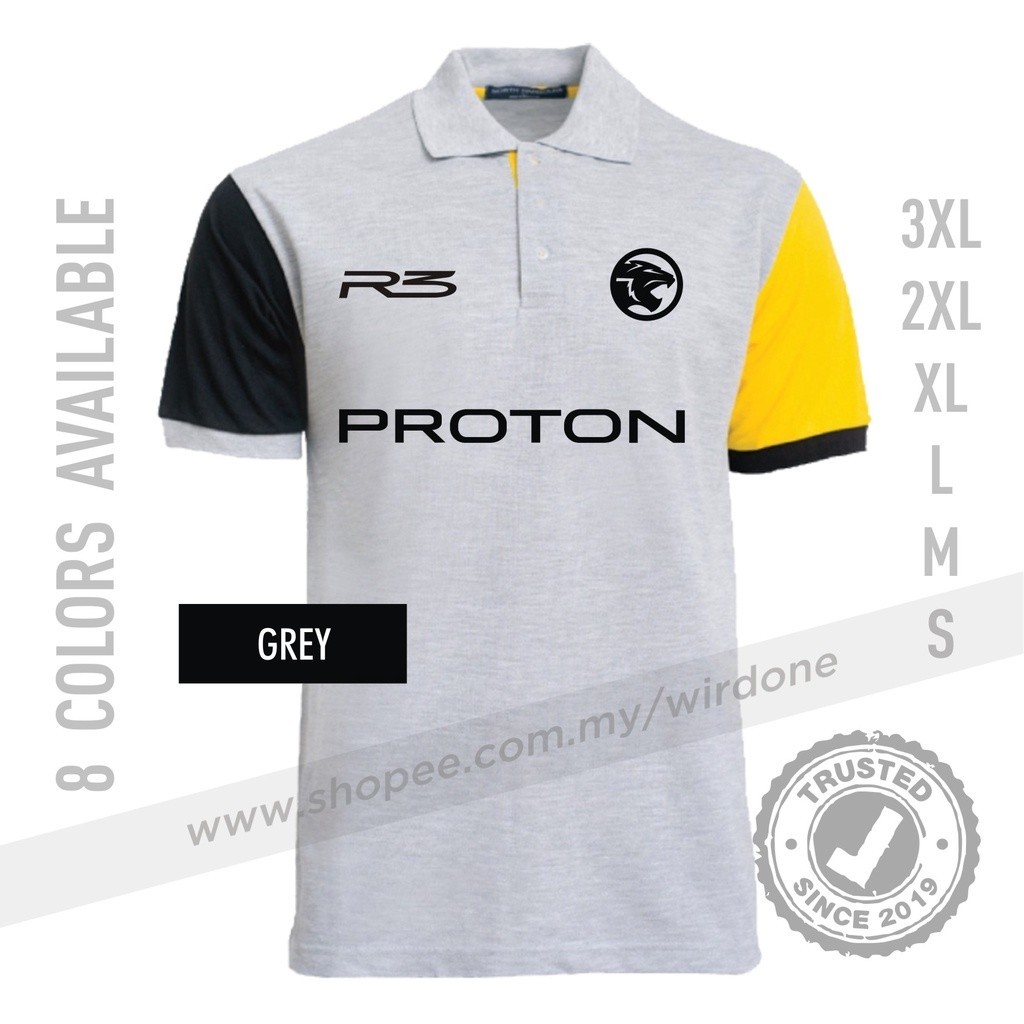 Proton R3 Iriz Saga 82 83 Limited Black Yellow Edition Polo Tee Uniform ...