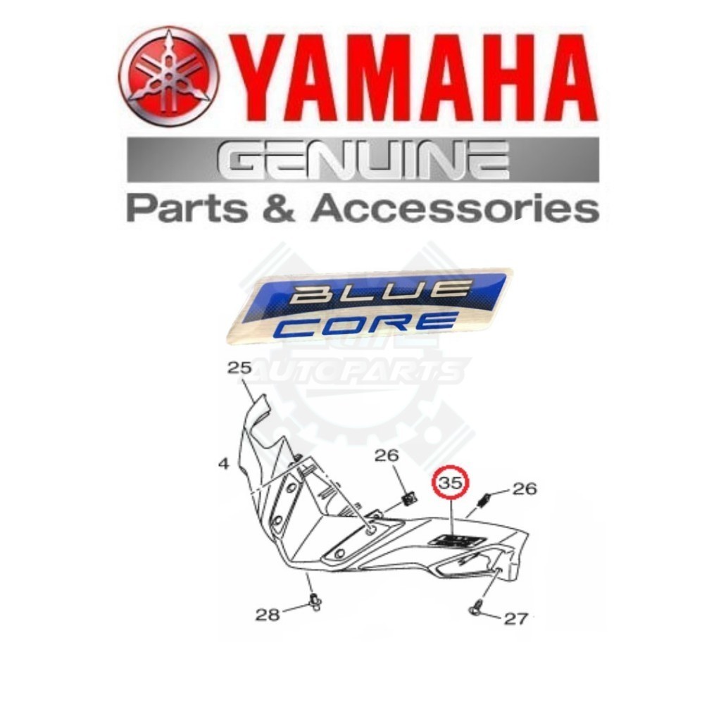 BlueCore Emblem Sticker [ 2PH-F1737-00 ] 100% Original Yamaha Nvx155 ...