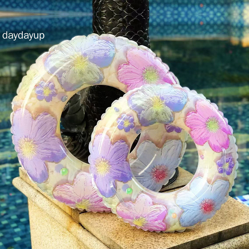 Thickened Inflatable Oil Painting Swimming Rings Children Water Park ...