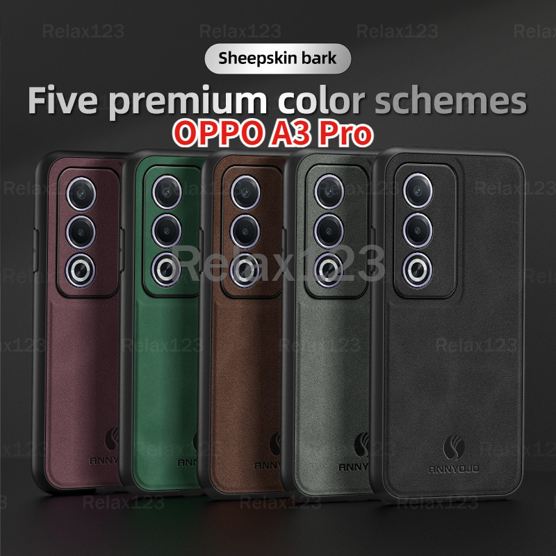 For OPPO A3 Pro 5G OPPO A3Pro 5G OPPOA3 Pro 5G Casing 2024 Matte Plain Leather Phone Case Built ...