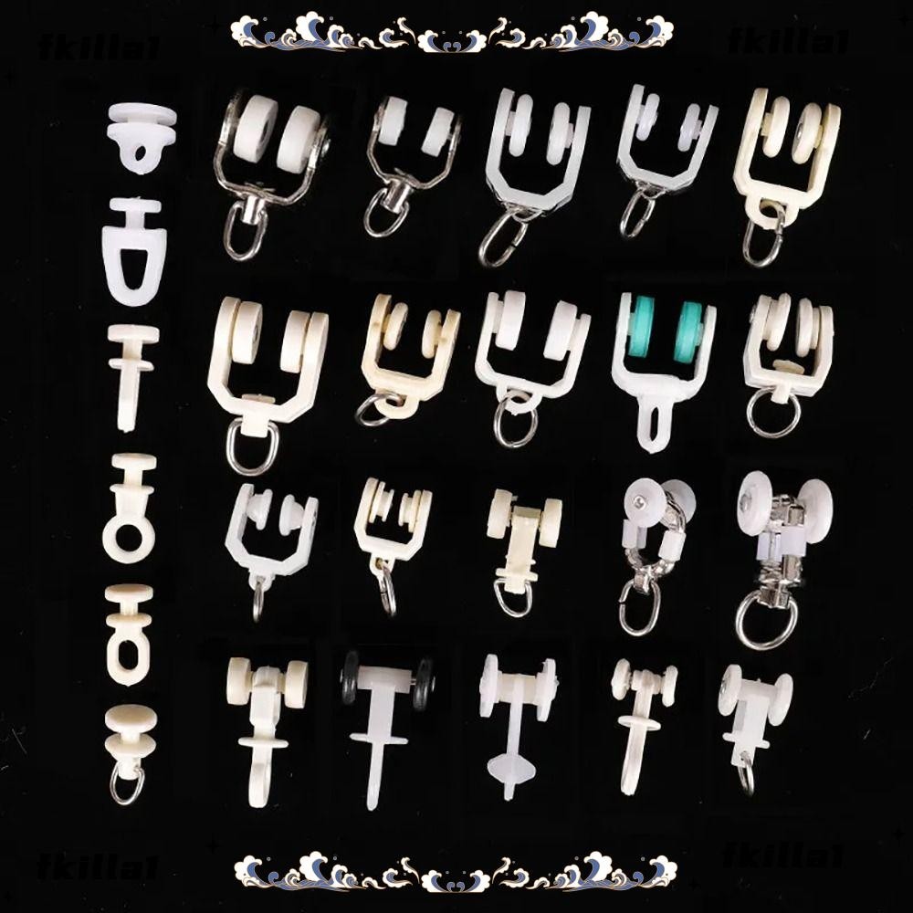 FKILA 10Pcs Curtain Rod Pulley, Furniture Hardware Curtains Hook Ring ...