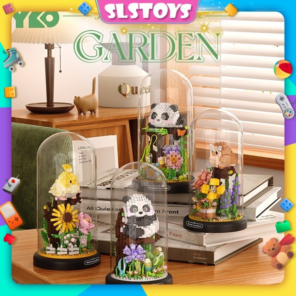 YKO Garden Panda Bird Gift Monkey Animal Building Brick Block Gift ...