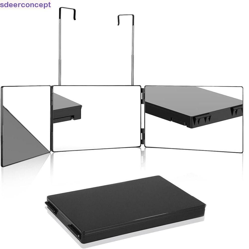 SDEERCONCEPT 3 Way Mirror, Real Glass Three Sided Trifold Makeup Mirror ...