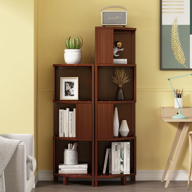 Bookcase Bookshelf Floor-standing Multi-layer Storage Rack Corner ...