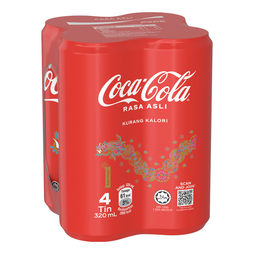 COCA-COLA Rasa Asli Can 4x320ml | Shopee Malaysia