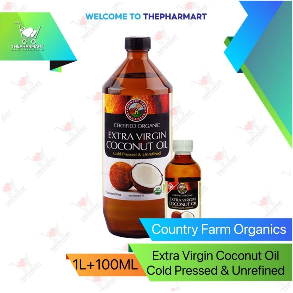 Country Farm Organic Extra Virgin Coconut Oil Cold Pressed & Unrefined ...