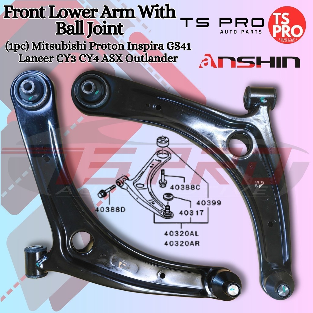 (1pc) Mitsubishi Proton Inspira GS41 Lancer CY3 CY4 ASX Outlander ...