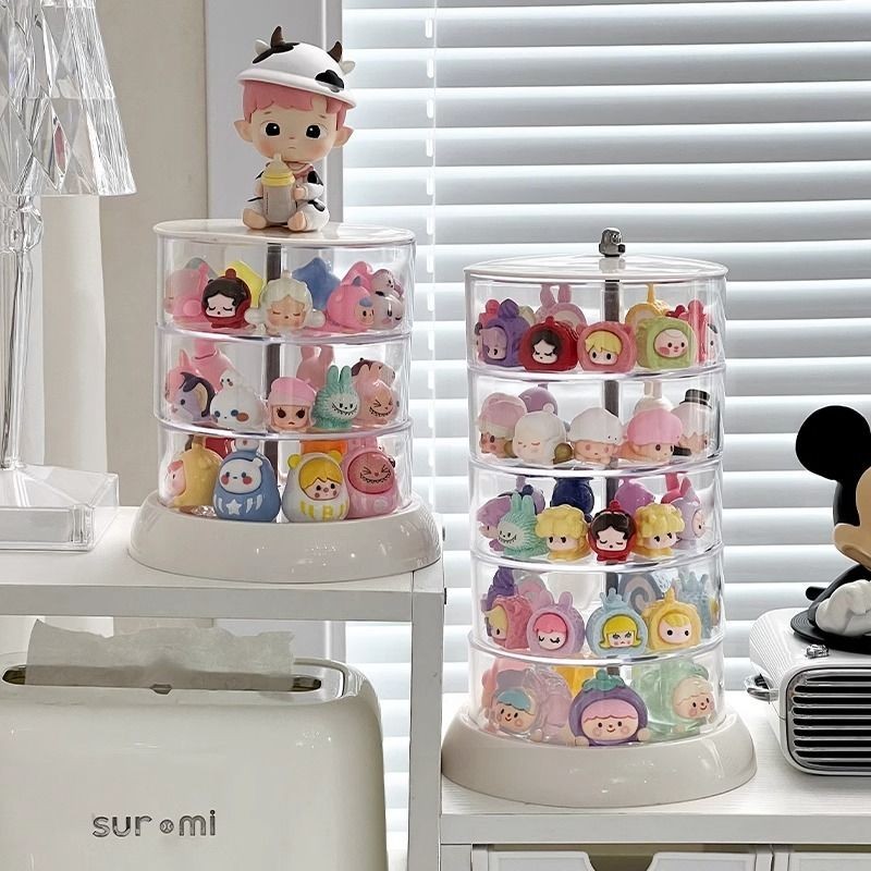Acrylic rotating cute blind box display stand bubble mart display box ...