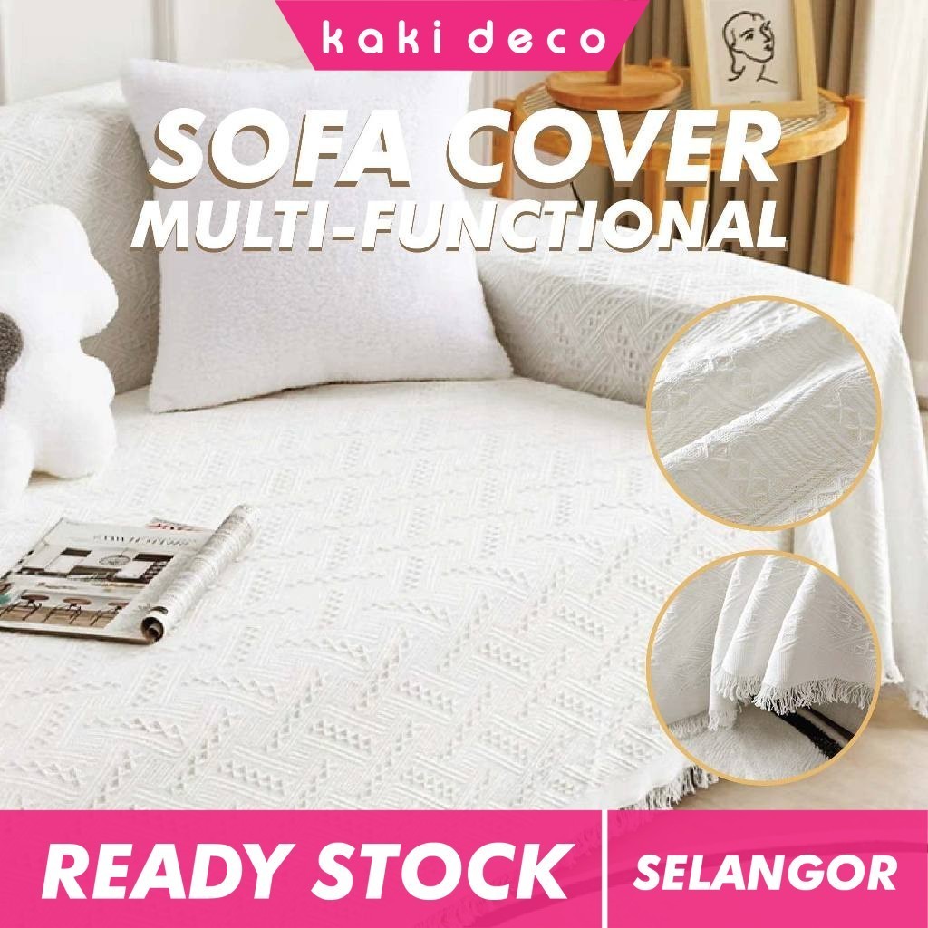 KakiDeco Cloth White Modern Sofa Ins Cover Universal Blanket Ins Wind ...
