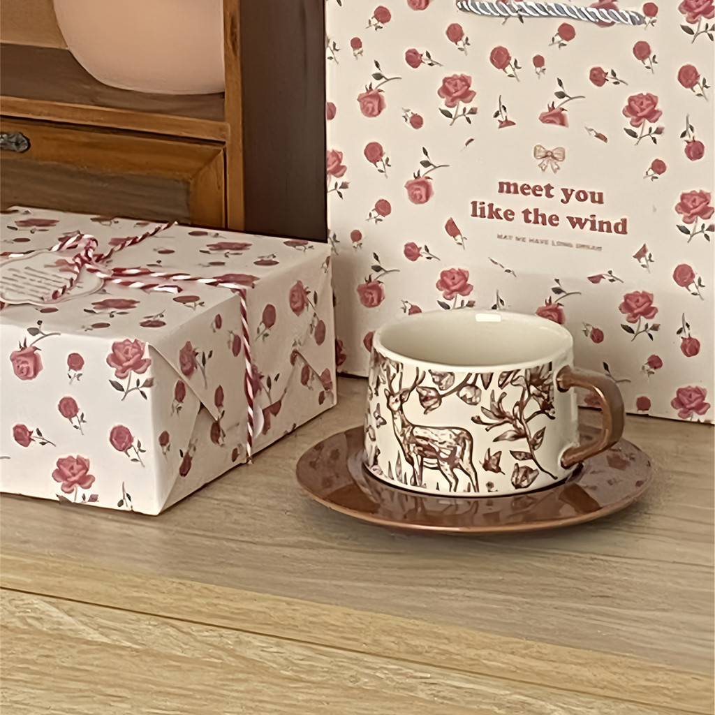 Limited Medieval Style Elk Deep Forest Coffee Cup Saucer Afternoon Tea ...