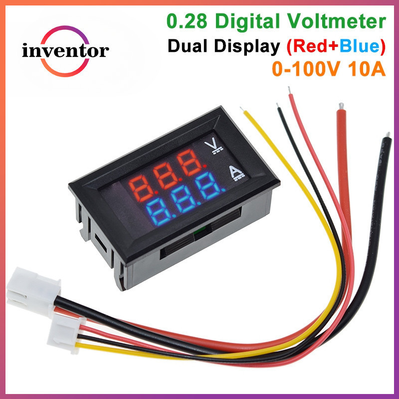 DC 0-100V 10A Digital Voltmeter Ammeter Dual Display Voltage Detector Current Meter Panel Amp ...