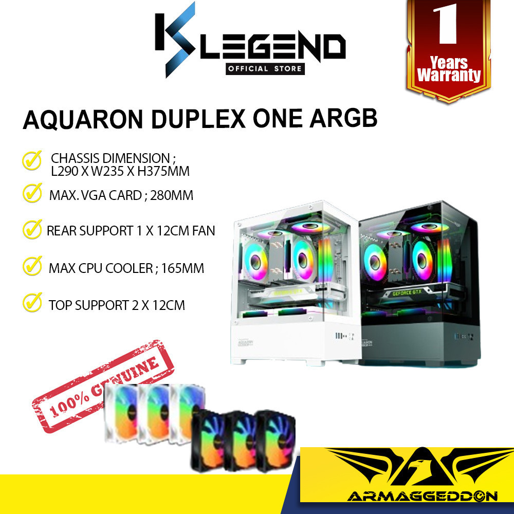 ARMAGGEDDON Aquaron Duplex One Argb Micro Atx Case | Shopee Malaysia