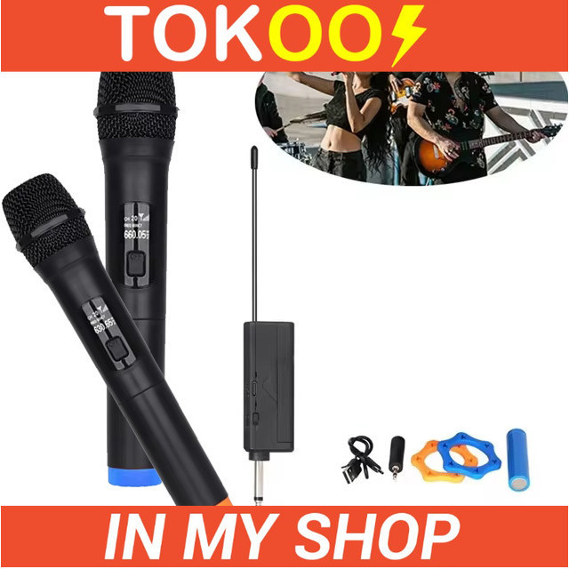 Portable Wireless Microphone with Rechargeable Receiver Professional ...