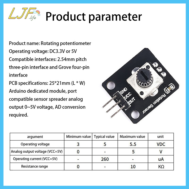 LJF Rotary Potentiometer Potentiometer Module Ana Knob Module Rotary ...