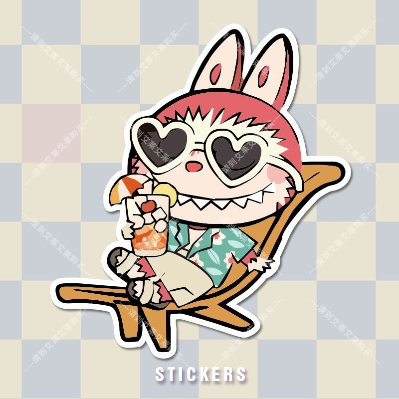 Cute LABUBU car cartoon stickers bubble mart personalized car stickers ...
