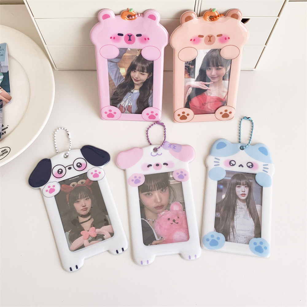 Ins PVC Cartoon Animal Card Holder Student 3 Inch Organizer Card Case ...
