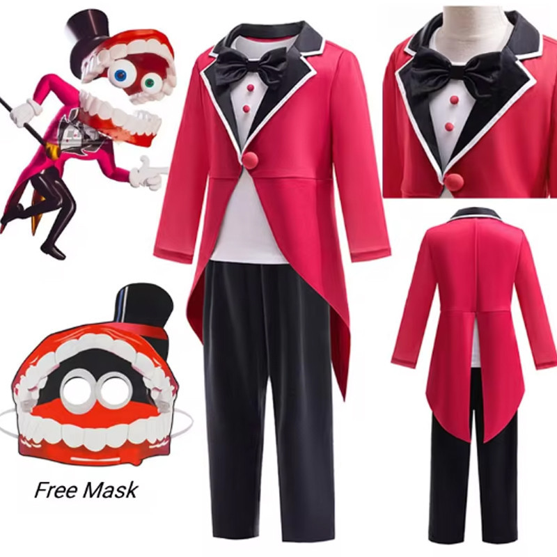 The Amazing Digital Circus Caine Cosplay Costume Uniform Jumpsuit Pomni ...