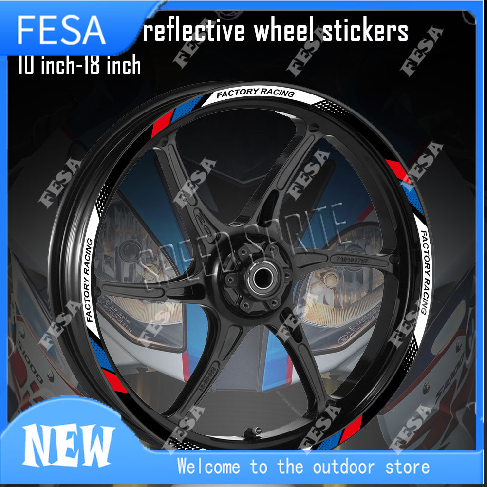 Reflective Motorcycle Wheel Strip Stickers Rim Hub Tape Decals 12"13"14 ...