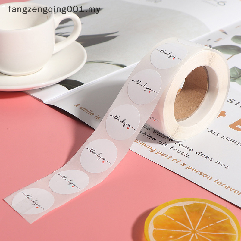 F1MY 500pcs/roll Round White paper label er thank you er scrapbook 1 ...