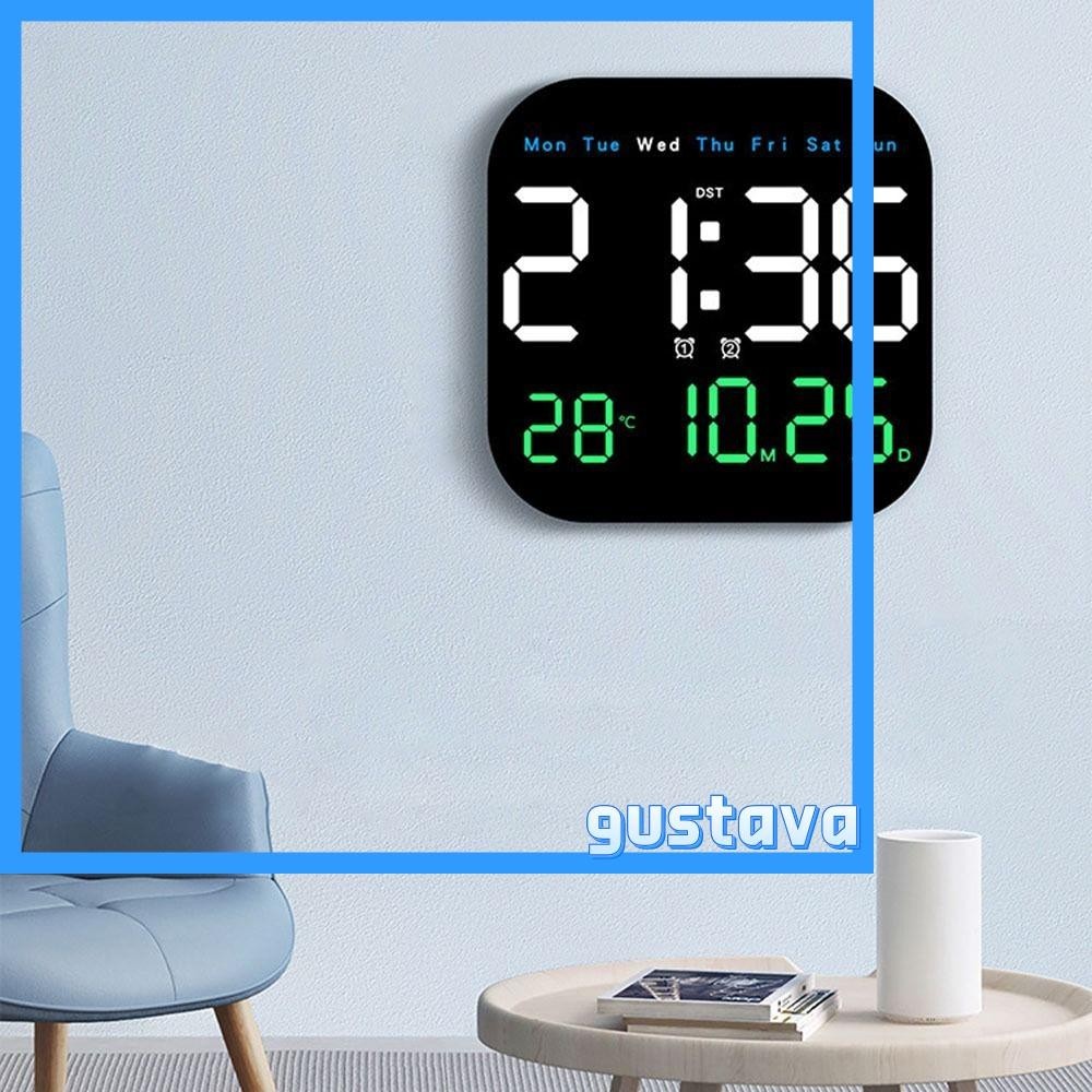 GUSTAVA Electronic Wall Clock, Wall-mounted Multi-functional Digital ...