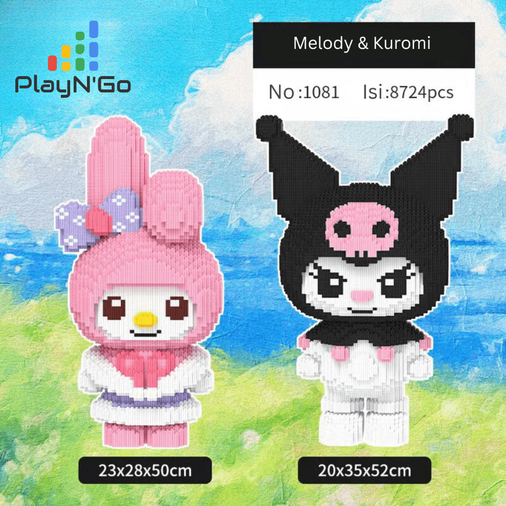 Original Nano Blocks MELODY & KUROMI BIG SERIES 3D Model, Building ...