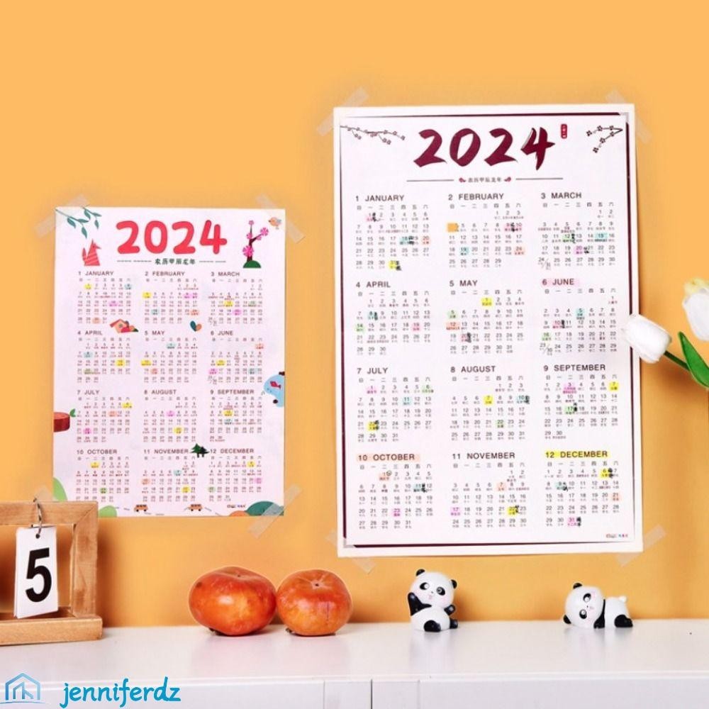 JENNIFERDZ 2024 New Year Calendar Paper, Studying Working Plan Schedule ...