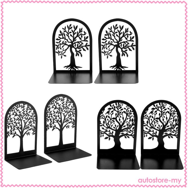 [AutostoreMY] 2x Metal Bookends Stoppers for Library Bookshelf Home ...