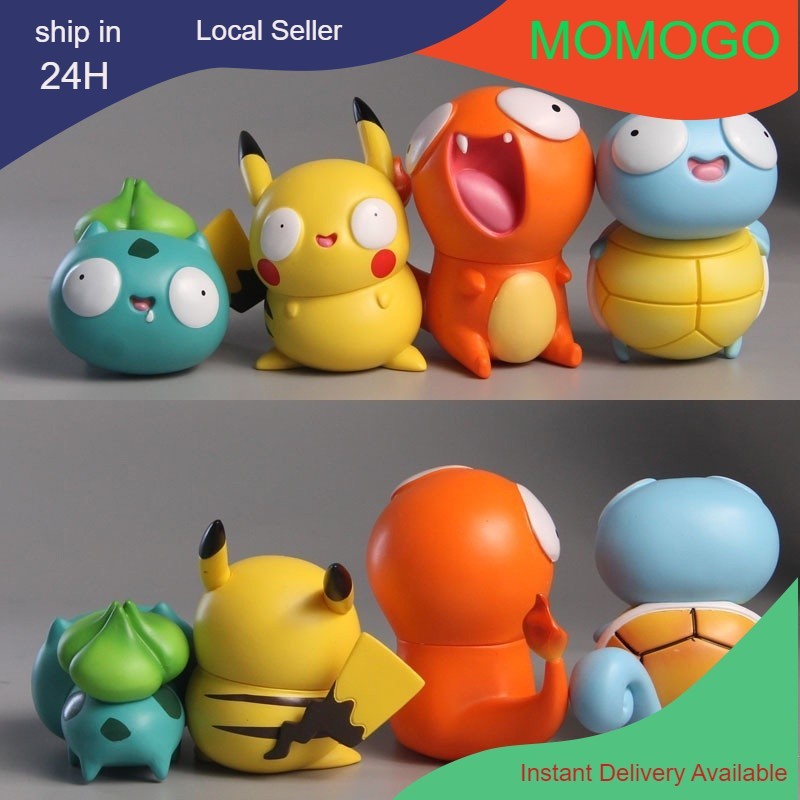 Royal Three Silly Hand-Made Model Pokemon Jenny Turtle Pikachu Big Eyes ...
