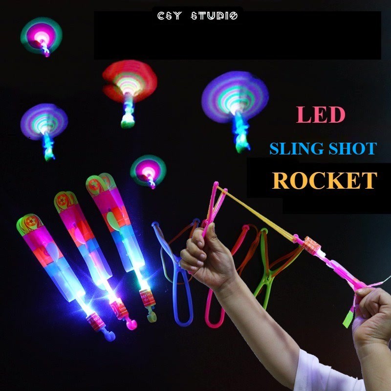 LED Slingshot Sling Shot Lastik Mainan Sling Shoot Rubber Roket Mainan ...