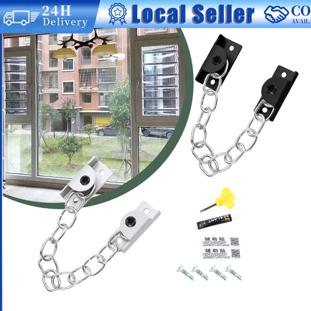 Child safety latch horizontal window retainer chain Anti-theft ...