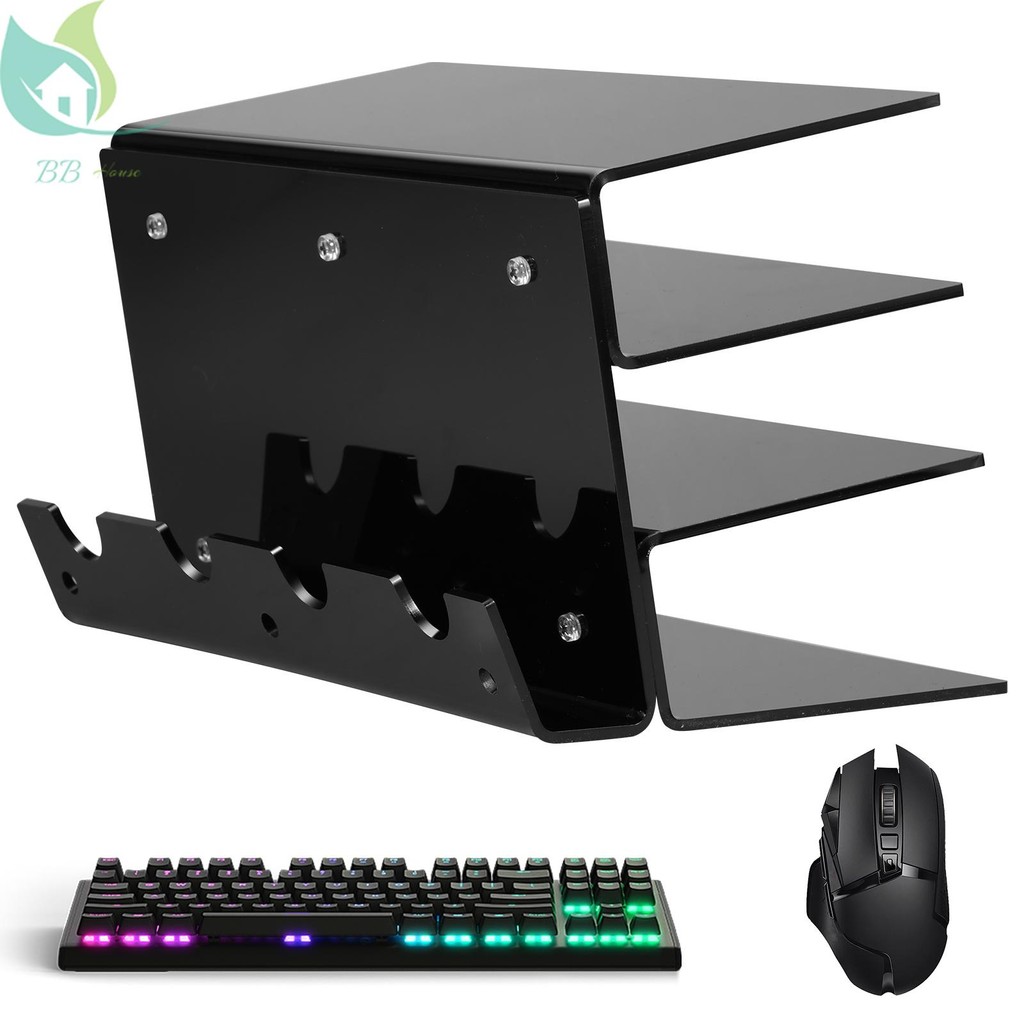 Keyboard Mouse Storage Rack 3-Tier Acrylic Keyboard Mouse Storage Non ...