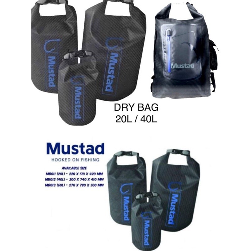 MUSTAD BACKPACK DRY BAG MB011-20L , MB010-30L, MB012-40L WATERPROOF ...