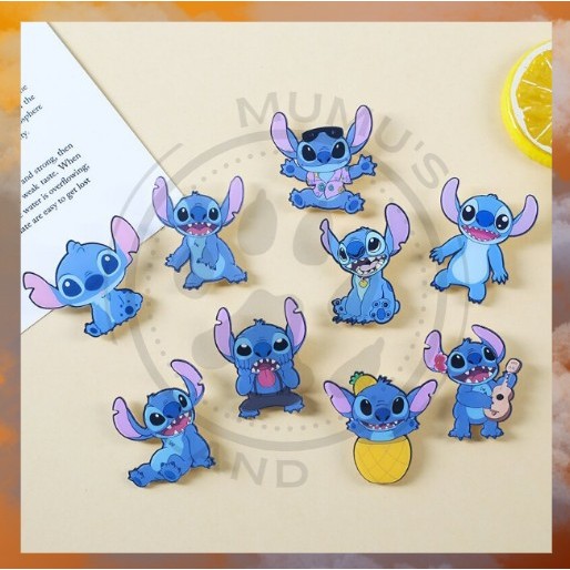 8 Motif Stitch Character Acrylic Pin Brooches for Clothing, Aesthetic ...