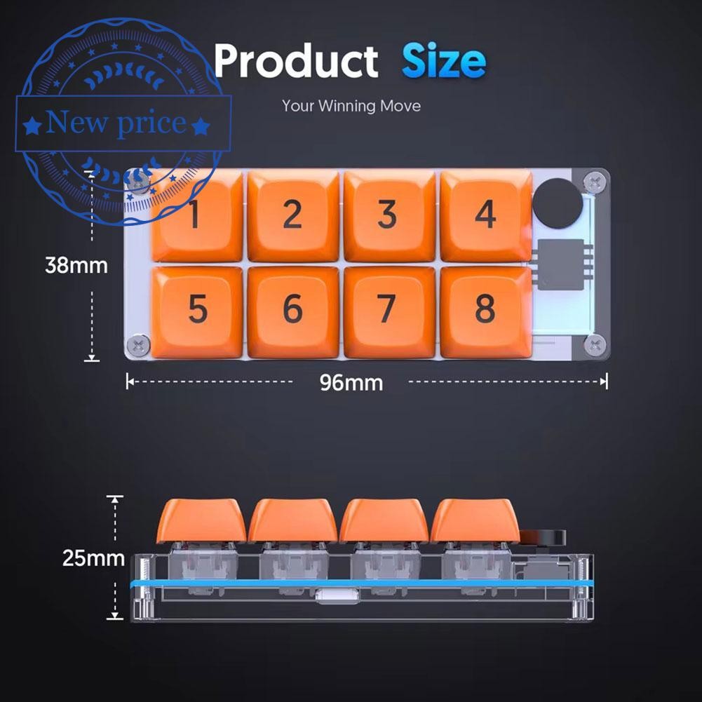 8 Keys Programming Macro Custom Keyboard Rgb Usb Wired Photoshop Switch ...