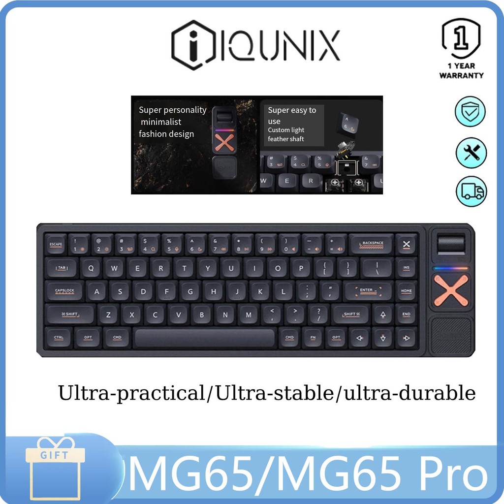 IQUNIX MG65/MG65 Pro low axis mechanical keyboard wireless three-mode adaptation Mac tablet ...