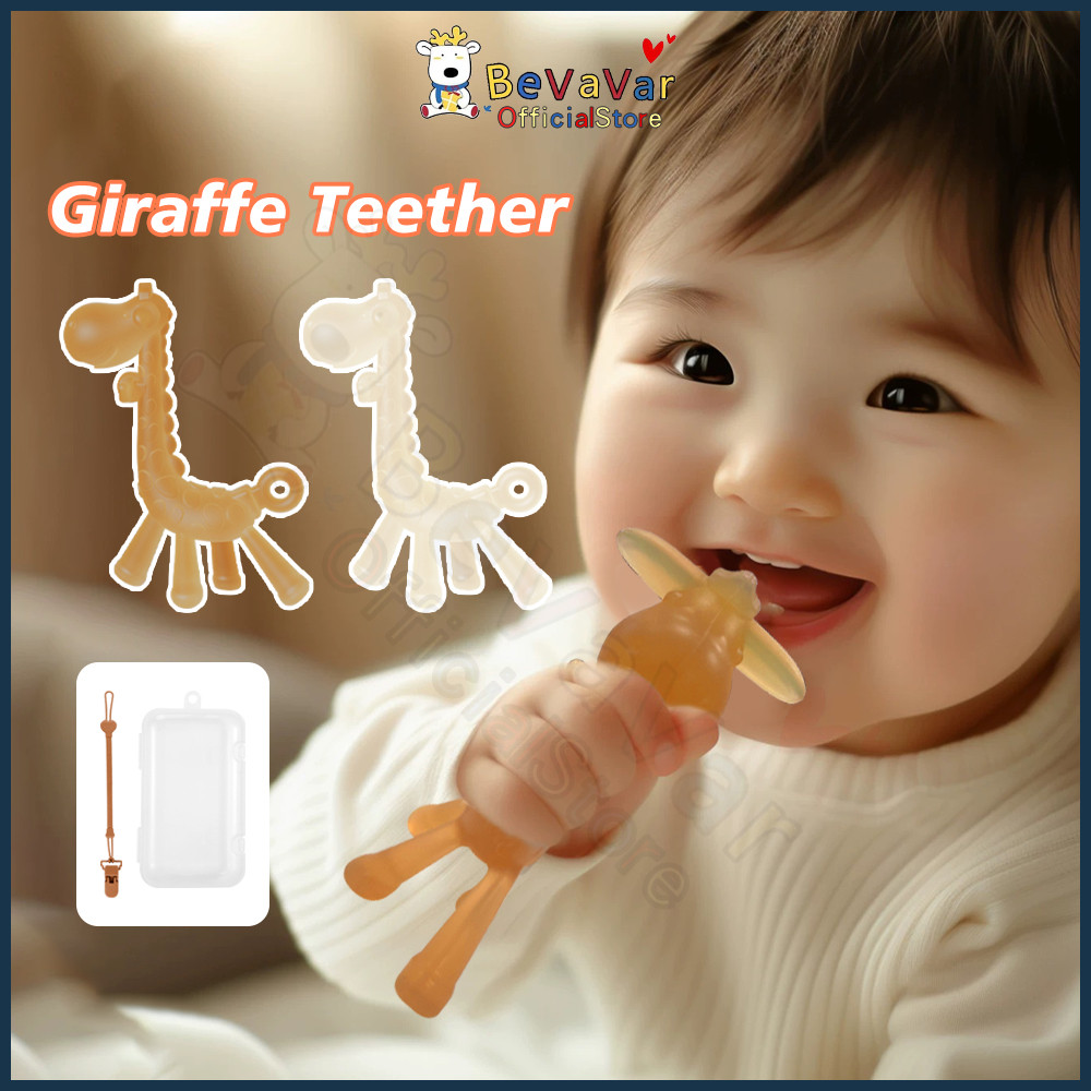 BEVAVAR Baby Giraffe Teether Toys Nano Baby Giraffe Gum Teether Soft ...