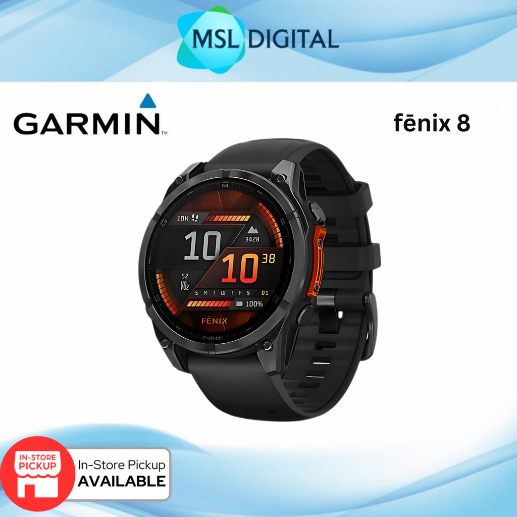 Garmin fēnix 8 , BRIGHT AMOLED DISPLAY | 47 mm| DIVE-RATED | SENSOR ...