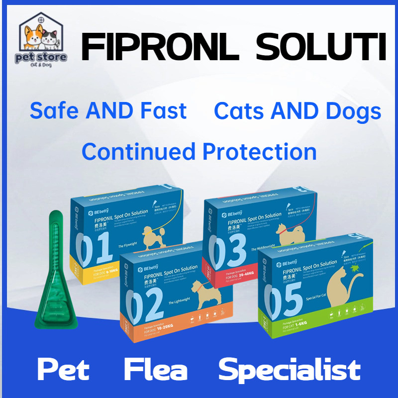 Fipronil Pet Tick and Flea Spot Treatment for Cats & Dogs Wound, Fungus ...