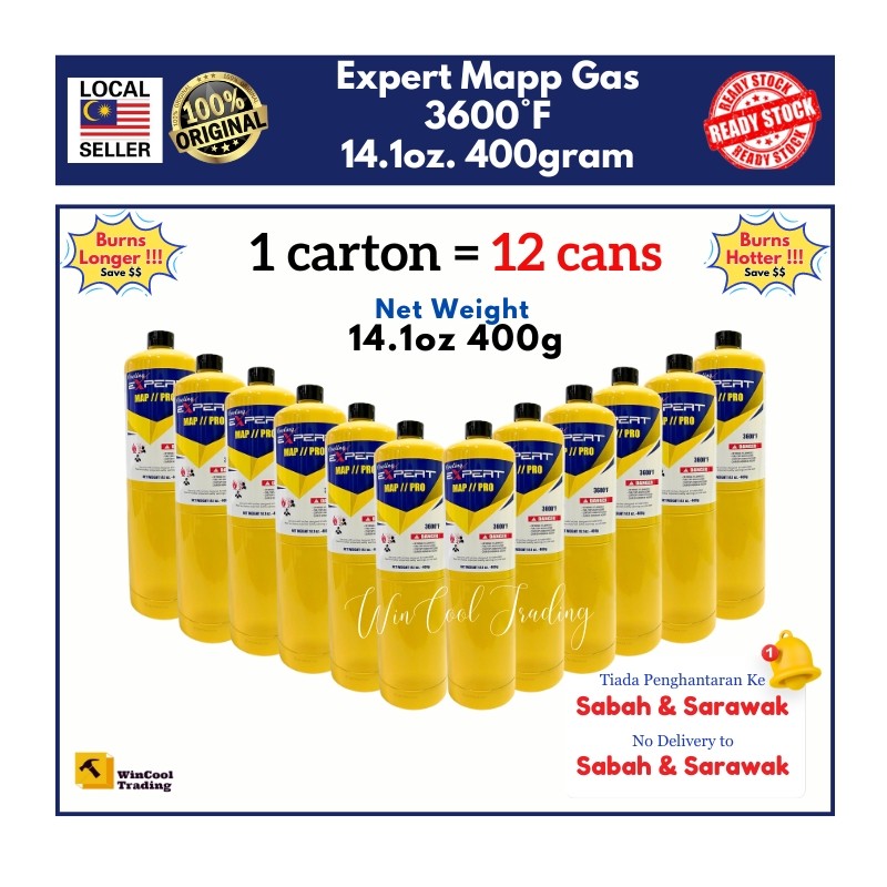 MAPP GAS 14OZ. 400g/16OZ. 453g (MAP PRO 3600F) 12 cans = 1 carton ...
