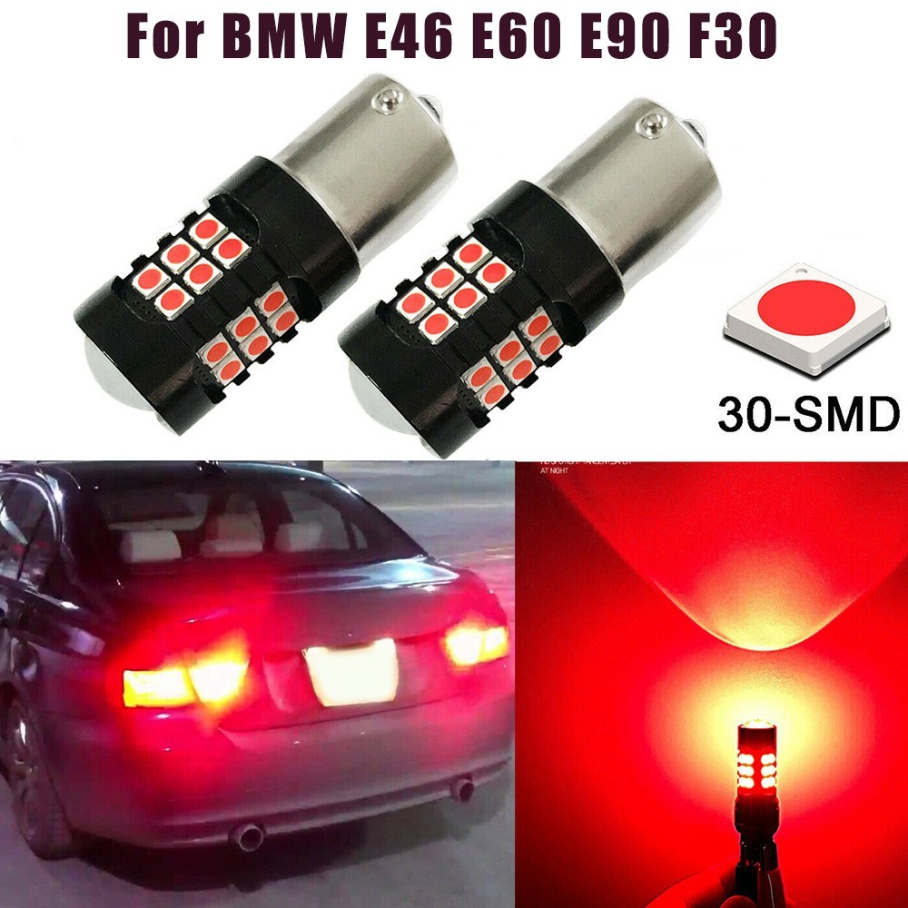 [BSL] Red LED 30SMD Strobe Flashing Brake Tail Light Lamp Bulb For BMW ...