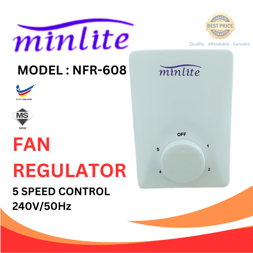 MINLITE 5 SPEED CEILING FAN REGULATOR (Suitable used for all types of ...